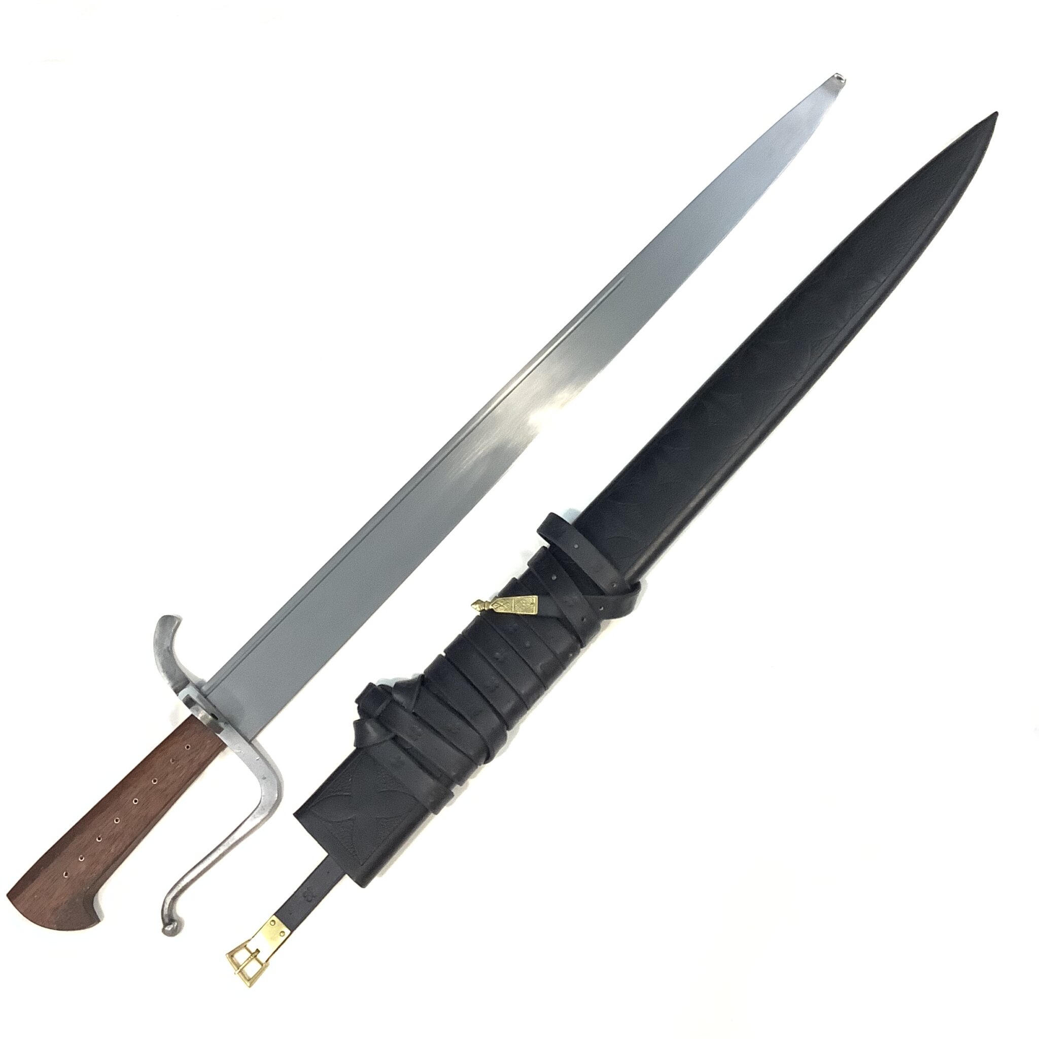 Rauber Messer w/Black Scabbard and Belt, BLUNT - HEMA Supplies