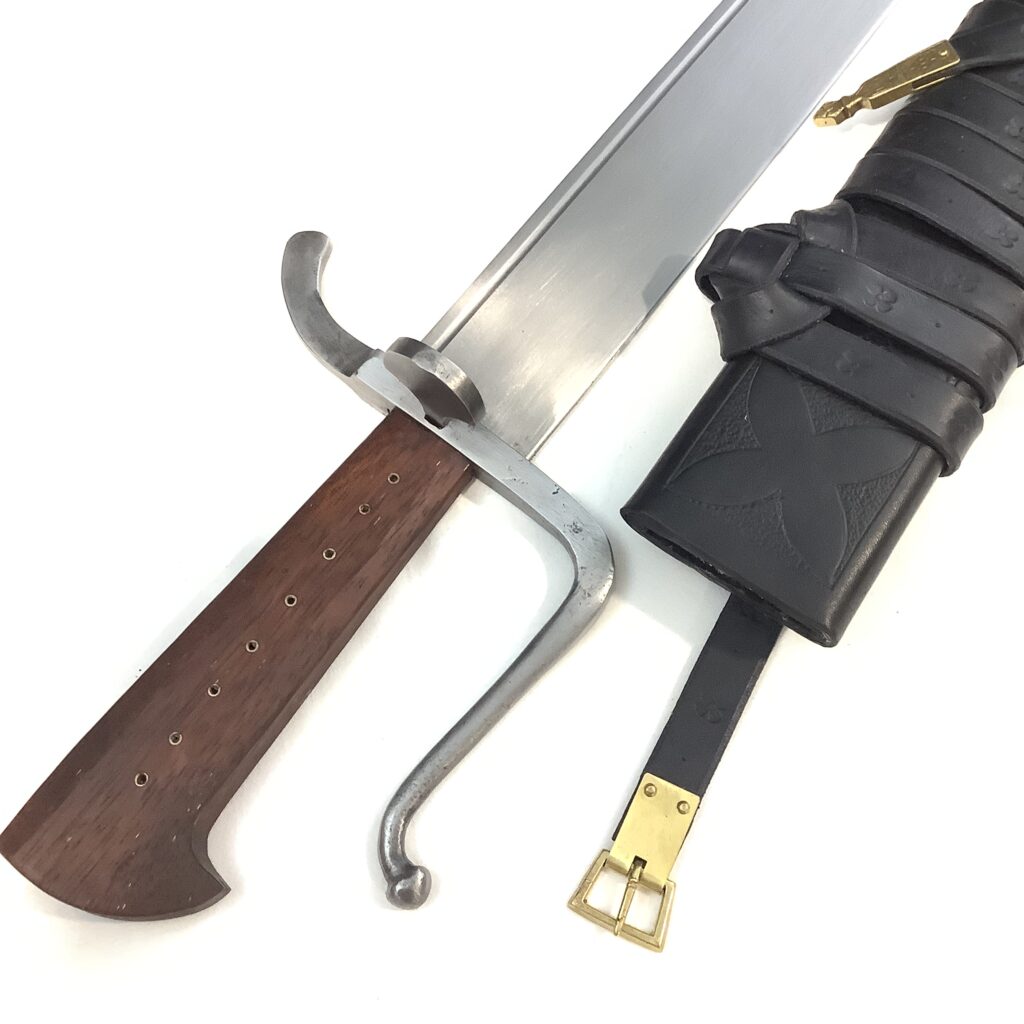 Rauber Messer w/Black Scabbard and Belt, BLUNT - HEMA Supplies