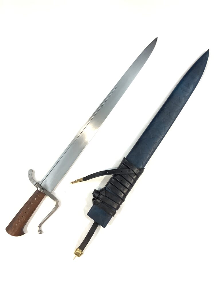 Rauber Messer w/Blue Scabbard and Black Belt - Sharp! - HEMA Supplies