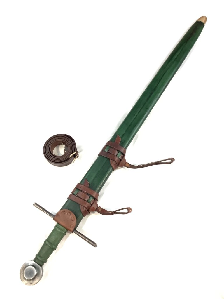 Komtur Arming Sword with Green Scabbard/Brown Belt - Sharp!! - HEMA ...
