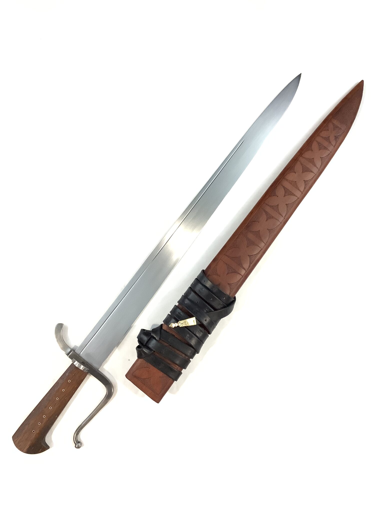 Rauber Messer w/Brown Scabbard and Black Belt - Sharp! - HEMA Supplies