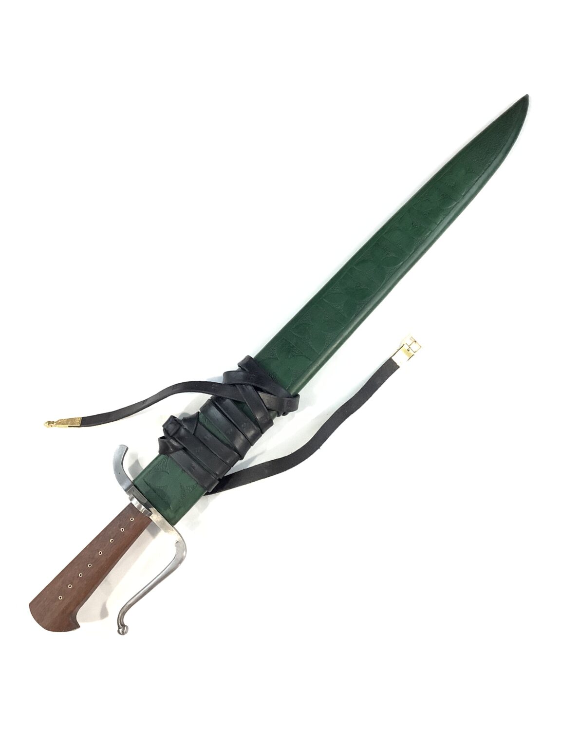 Rauber Messer w/Green Scabbard and Black Belt - Sharp! - HEMA Supplies