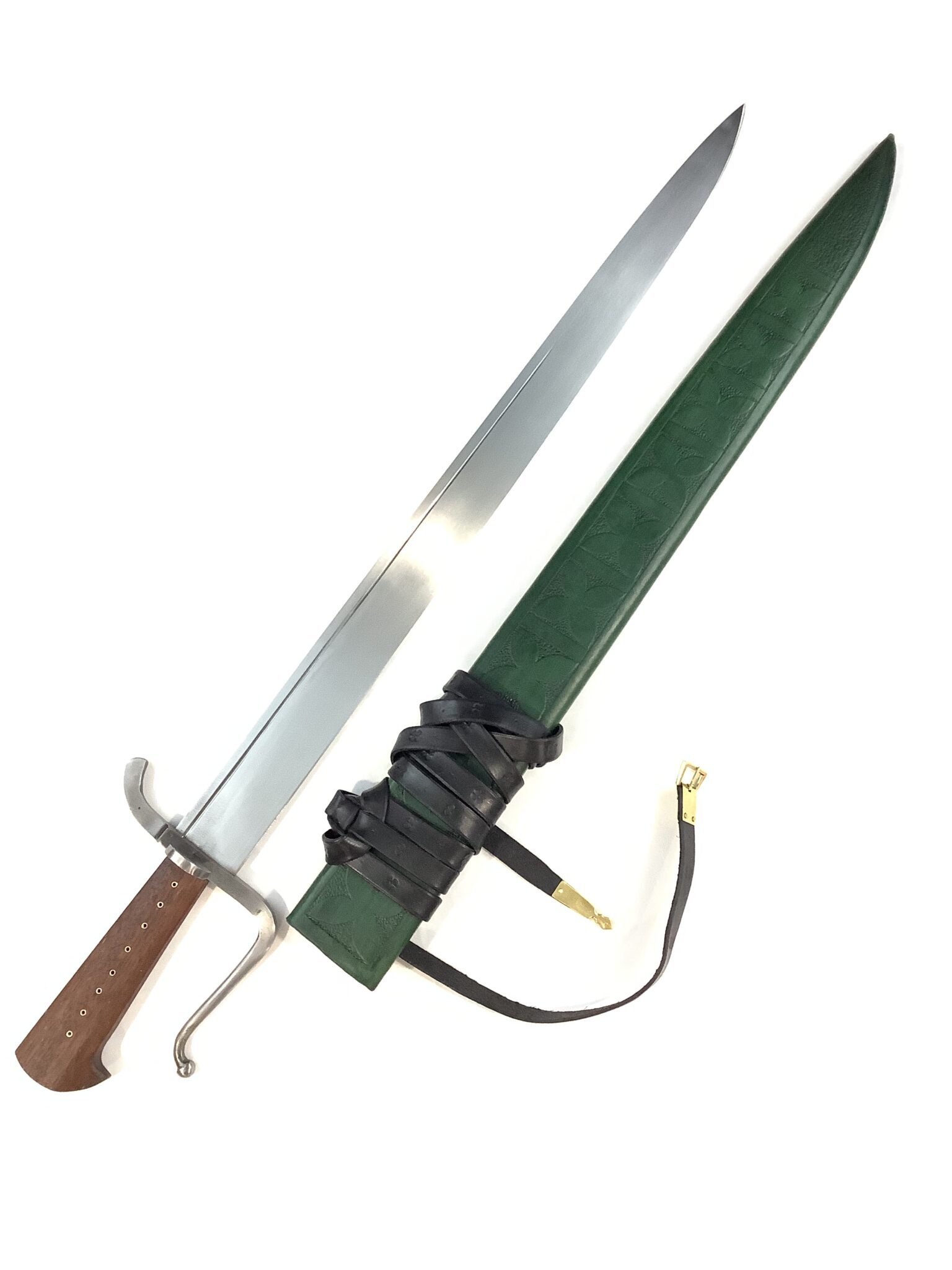 Rauber Messer w/Green Scabbard and Black Belt - Sharp! - HEMA Supplies