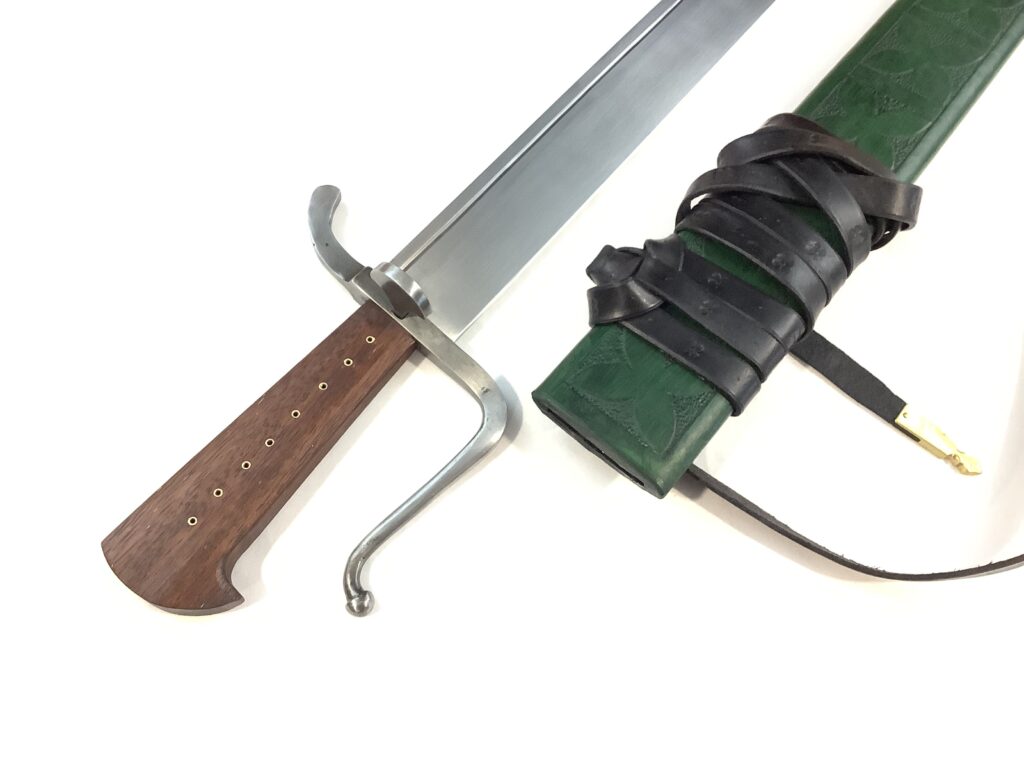 Rauber Messer w/Green Scabbard and Black Belt - Sharp! - HEMA Supplies