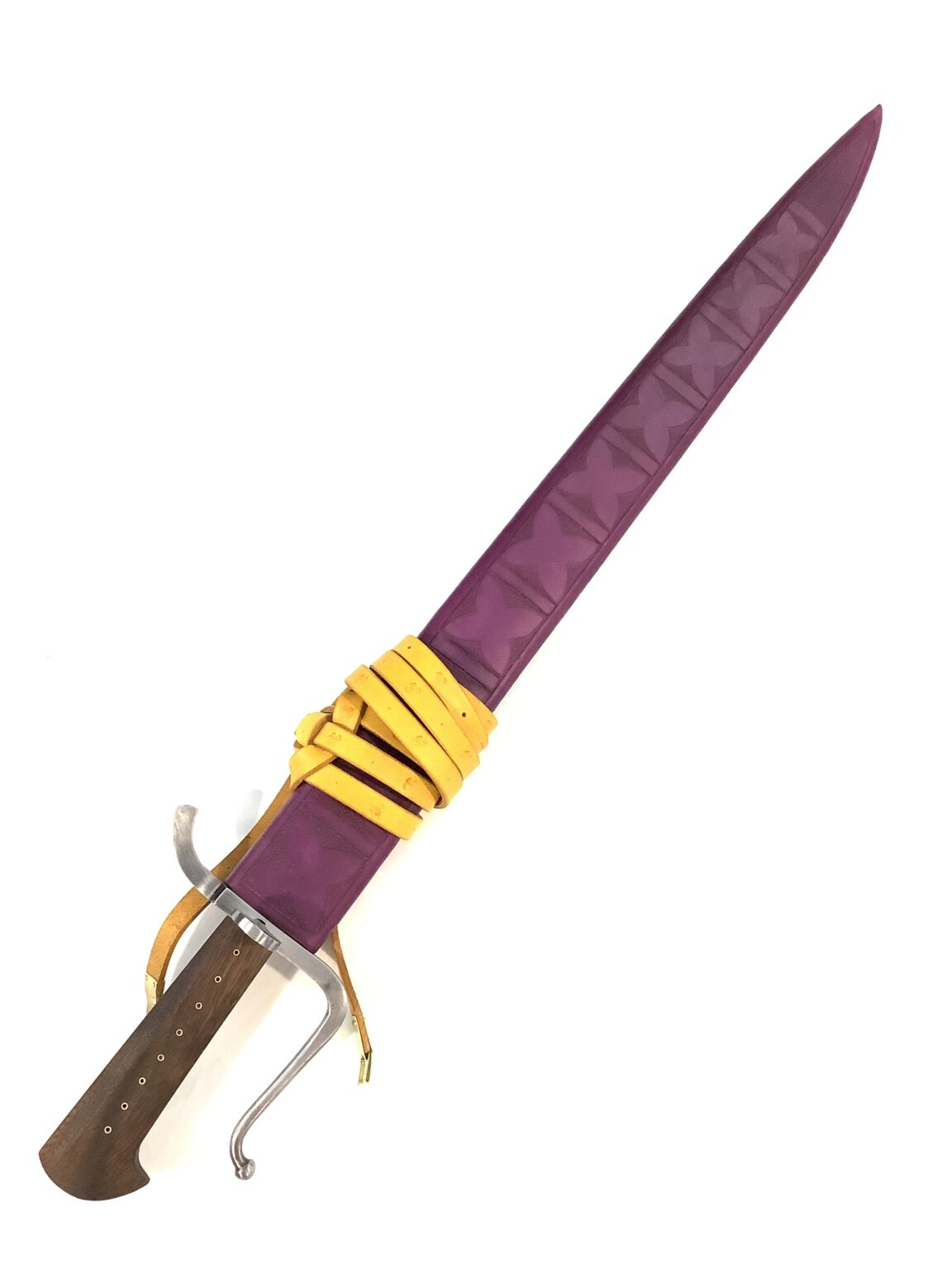 Rauber Messer w/Purple Scabbard and Yellow Belt - Sharp! - HEMA Supplies
